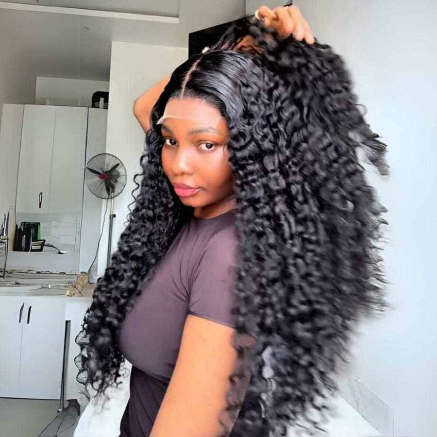 Super Double Drawn Wigs 5x5 Tinny Curls Human Hair Wig Transparent HD ...