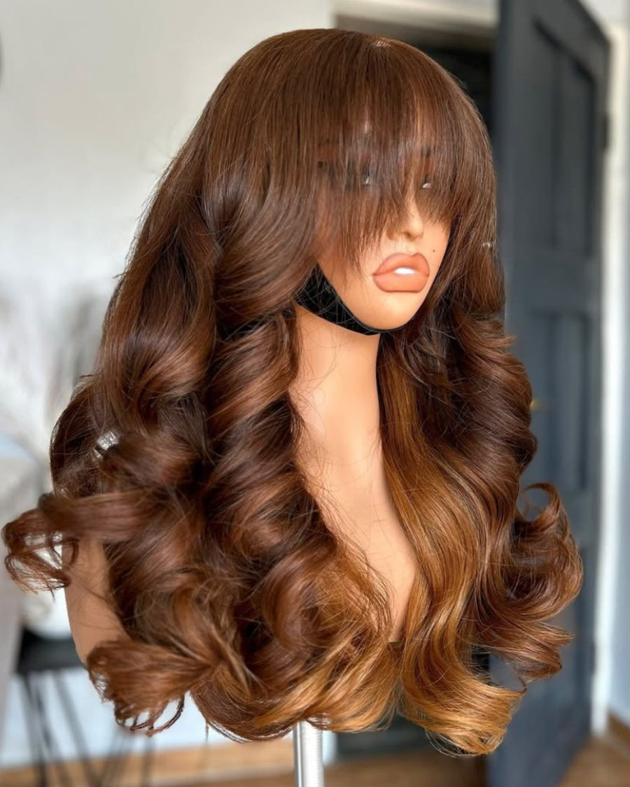 eullair Two Tone Blonde Custom Color Wig 13x4 Lace Frontal Loose Wave ...