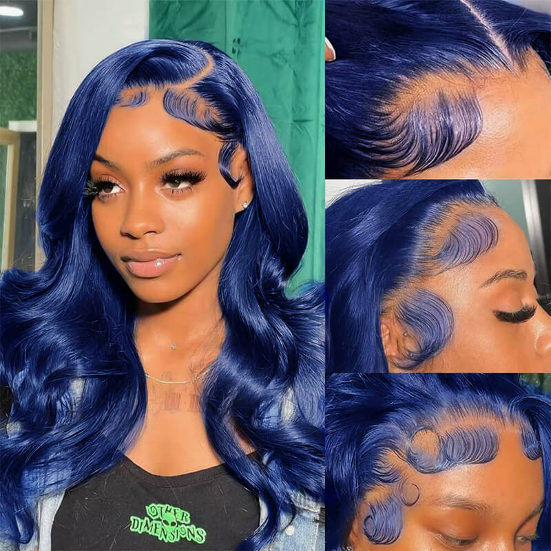 Flawless Blue! eullair Navy Blue Body Wave/Straight/Curly Human Hair L ...