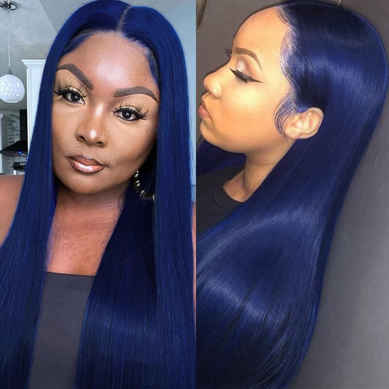 Flawless Blue! eullair Navy Blue Body Wave/Straight/Curly Human Hair L ...