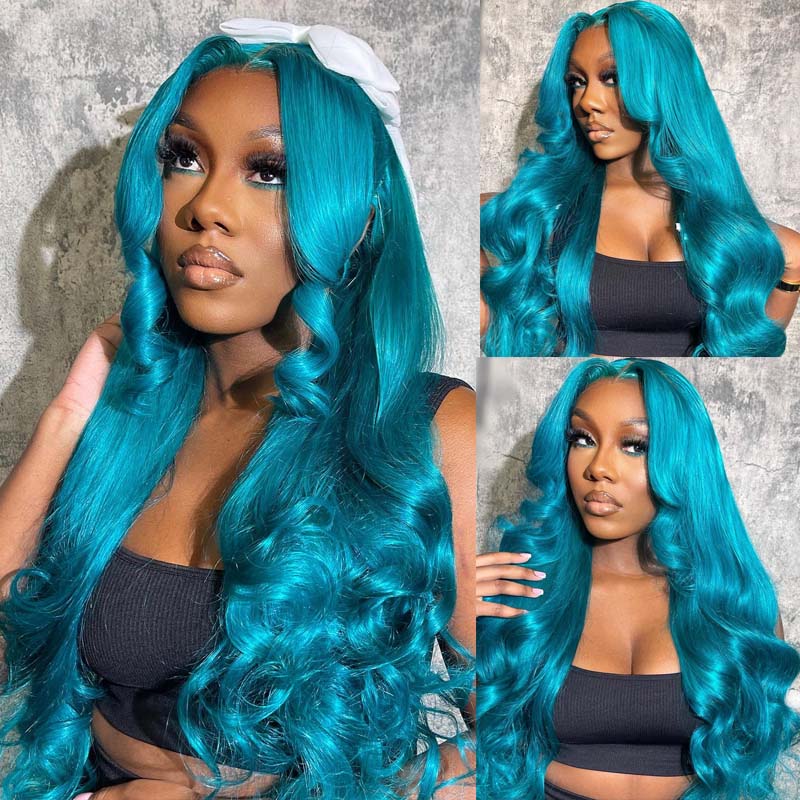 eullair #350 Orange Layered Cut Body Wave Wavy Wig Glueless Pre Colored ...